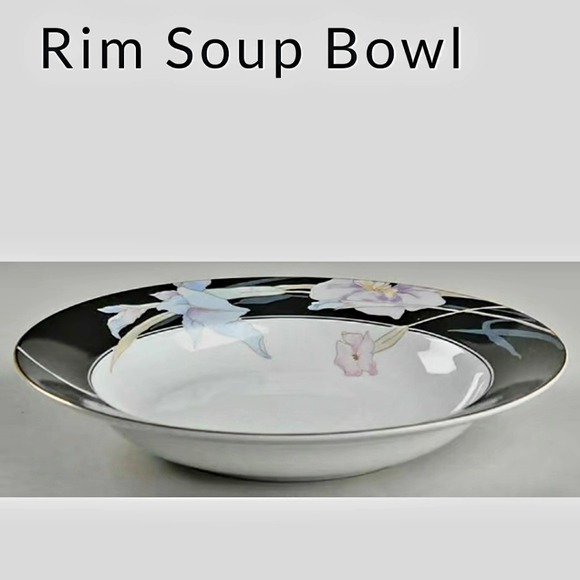 Mikasa | Dining | Mikasa Charisma Black Soup Bowlretired Pattern 8s Set ...